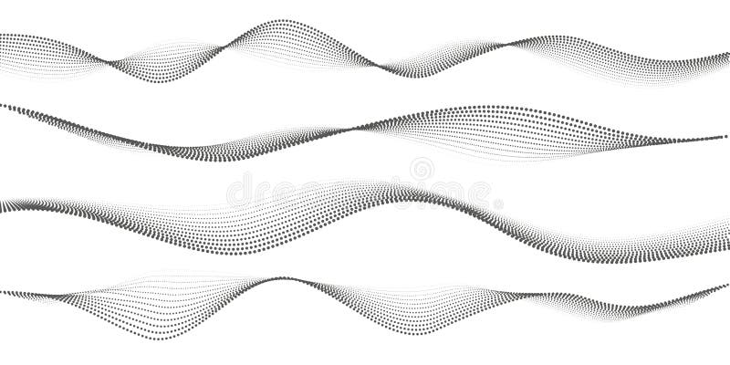 Halftone Waves. Abstract Flow Wave Pattern with Dotted Halftone Texture ...