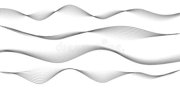 Halftone Waves. Abstract Flow Wave Pattern with Dotted Halftone Texture ...
