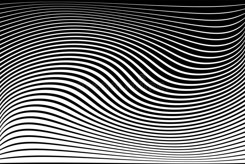 Halftone Wavy Lines Textured Background with 3D Illusion and Twisting ...