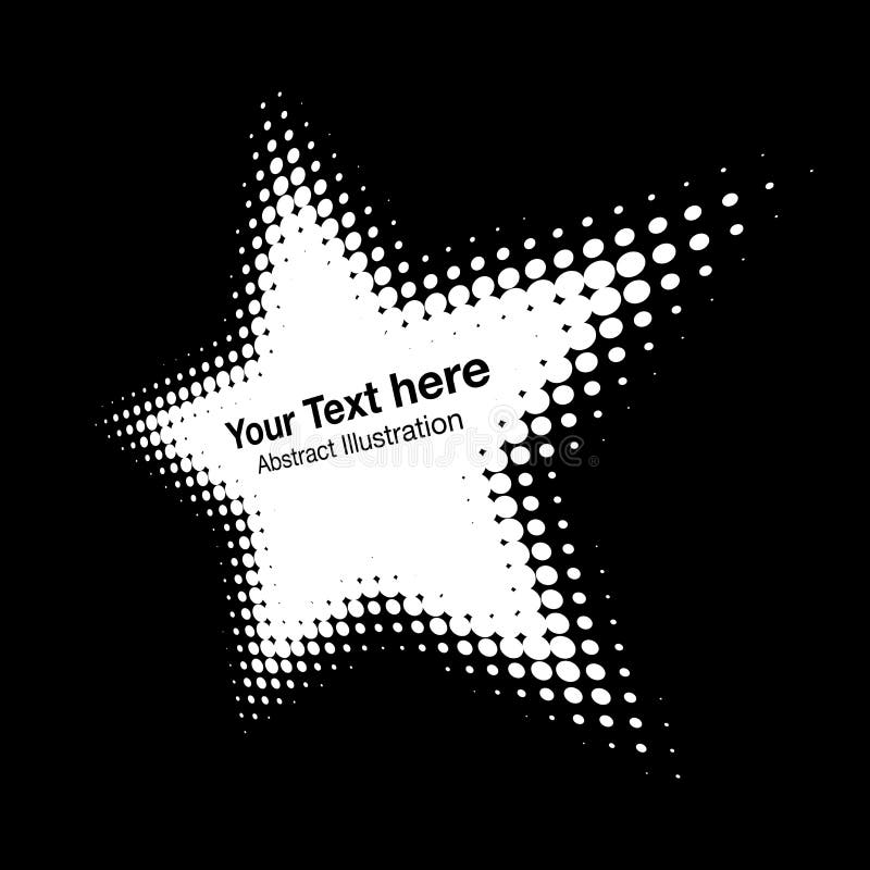 Halftone White Star Perspective Frame Abstract Dots Logo Emblem. Star ...