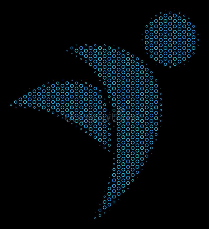 Winged Man Composition Icon of Halftone Circles Stock Vector ...