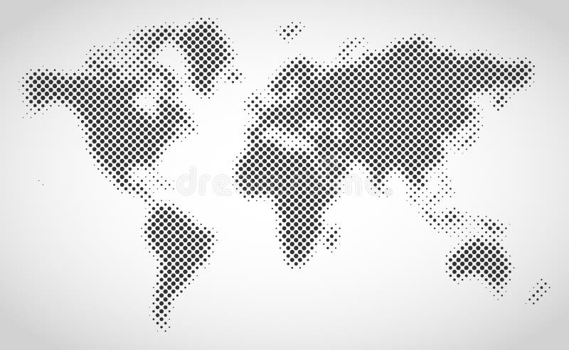 Halftone World Map. Vector Illustration Stock Illustration ...