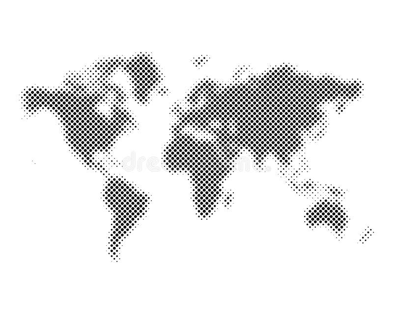 Halftone World Map. Vector Illustration Stock Illustration ...