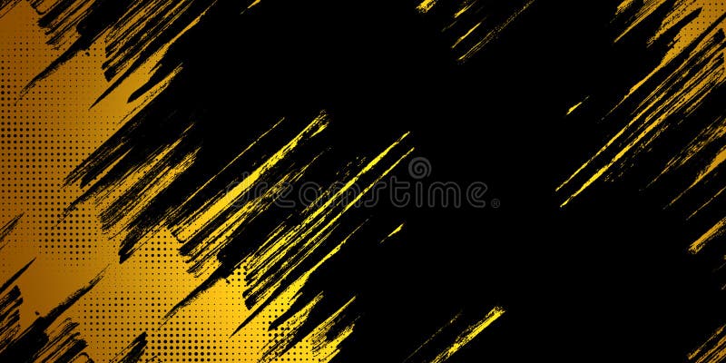 Halftone Yellow Dots Pattern and Black Gradient Grunge Texture ...