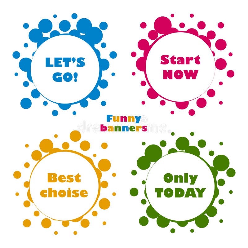 Halftones 6 - Funny Banners Stock Vector - Illustration of toned ...