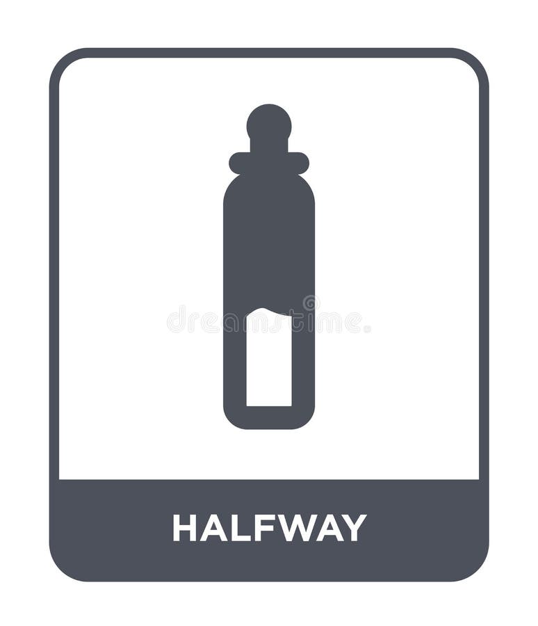 Halfway Icon Vector Sign and Symbol Isolated on White Background ...