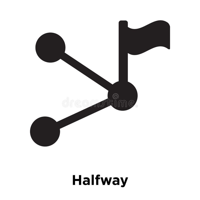 Halfway Icon Vector Sign and Symbol Isolated on White Background ...