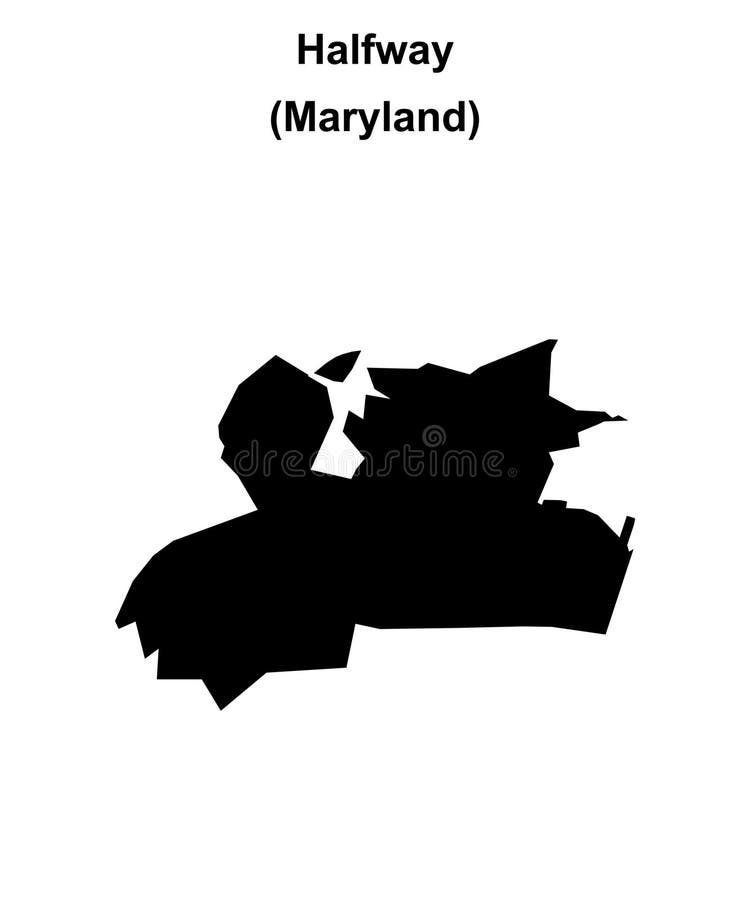 Halfway outline map stock illustration. Illustration of city - 357337238