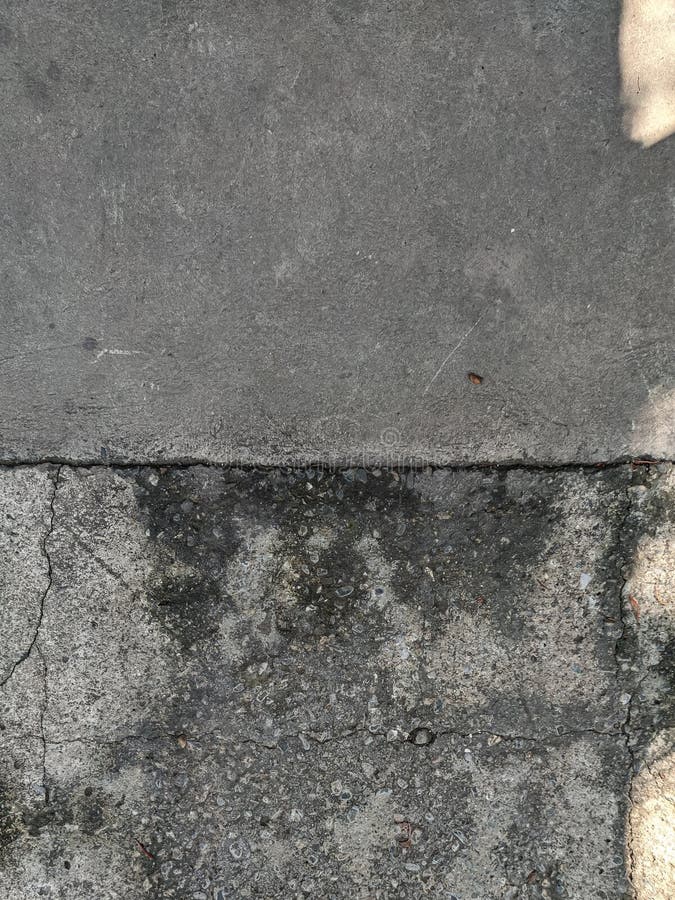Halfway of the Smooth and Rough Concrete Stock Image - Image of floor ...