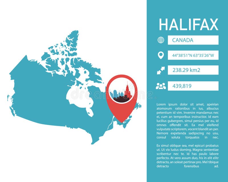 Halifax Canada Map Vector Infographics Template Stock Vector - Illustration of design, info ...