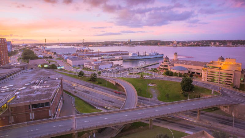 Halifax Downtown, Bridge Sunset Harbor Waterfront and Casino Nova ...