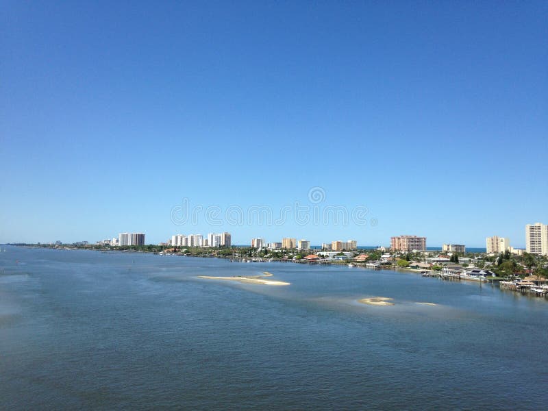 Boat on Halifax River in South Daytona, Florida during Sunset. Stock ...