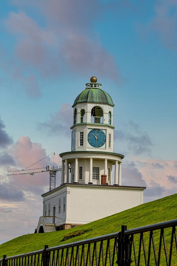 Halifax Town Clock at Dusk stock photo. Image of historical - 182020122