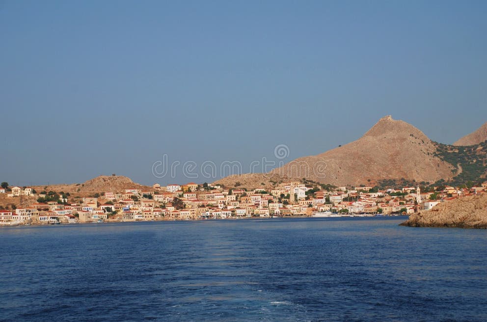 Halki island, Greece stock photo. Image of town, emborio - 21317510