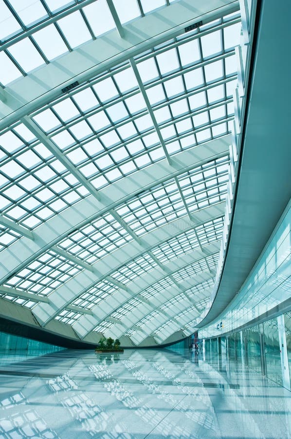 Modern Transparent Glass Ceiling Stock Photo - Image of reflection ...