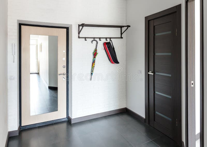 Hall in the apartment stock photo. Image of grey, hall - 83773108