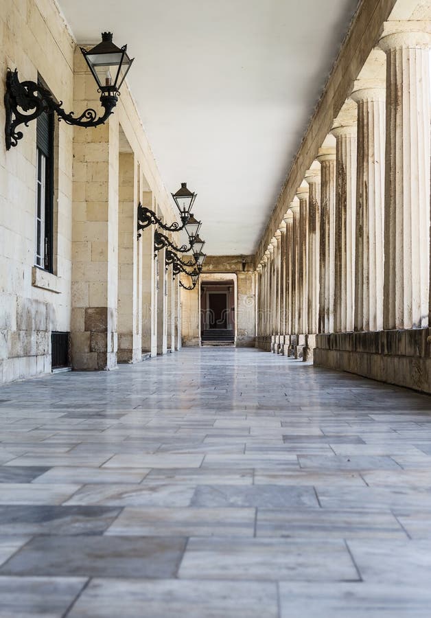 Hall in the Castle, the Town of Corfu, Greece Stock Image - Image of ...