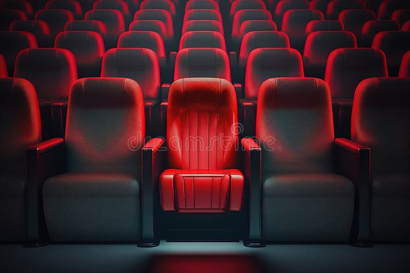 Hall Cinema Seats Black Others Seat Empty Red One Stock Illustration ...