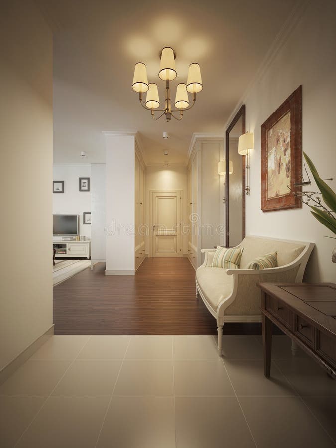 Hall classic style stock image. Image of console, modern - 48273109