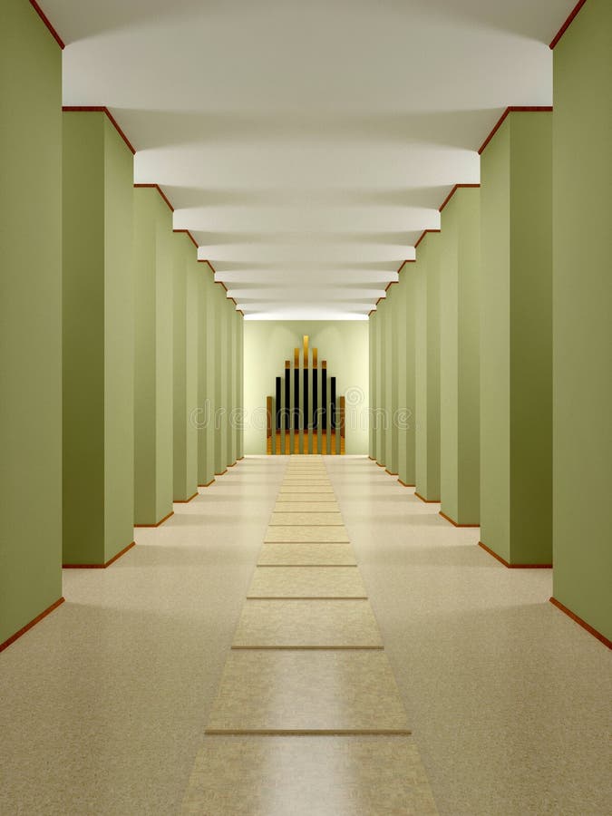 Corridor and columns stock illustration. Illustration of abstract ...
