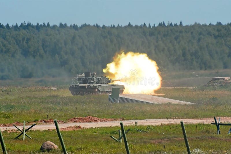 Hall of Fire Shot from the Tank in the Field during the Fighting ...