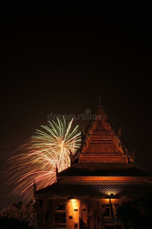 Hall and fireworks stock photo. Image of exterior, history - 42801536