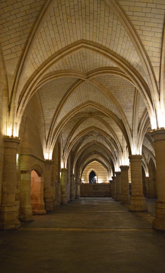 Vaulted Ceiling in the Conciergerie Paris France Stock Image - Image of ...
