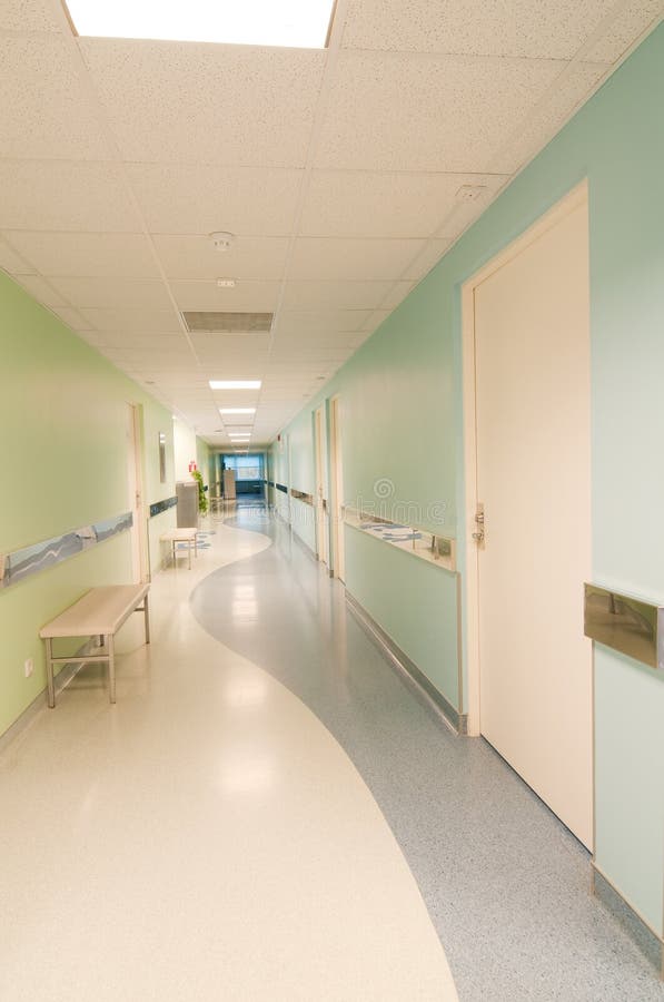 Hospital hallway stock image. Image of care, lights, clean - 14286171