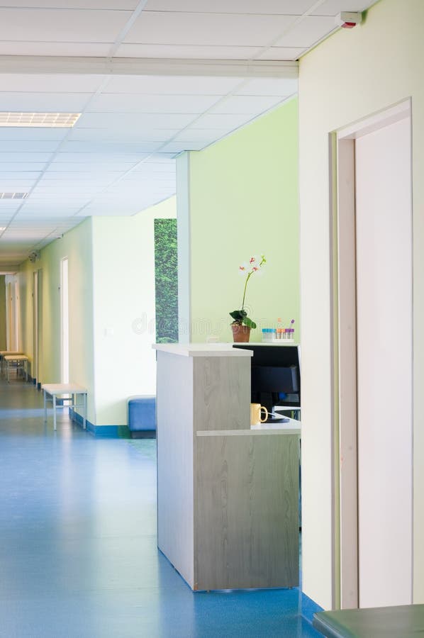 Patient Walking in Hospital Hallway Stock Image - Image of inpatient ...