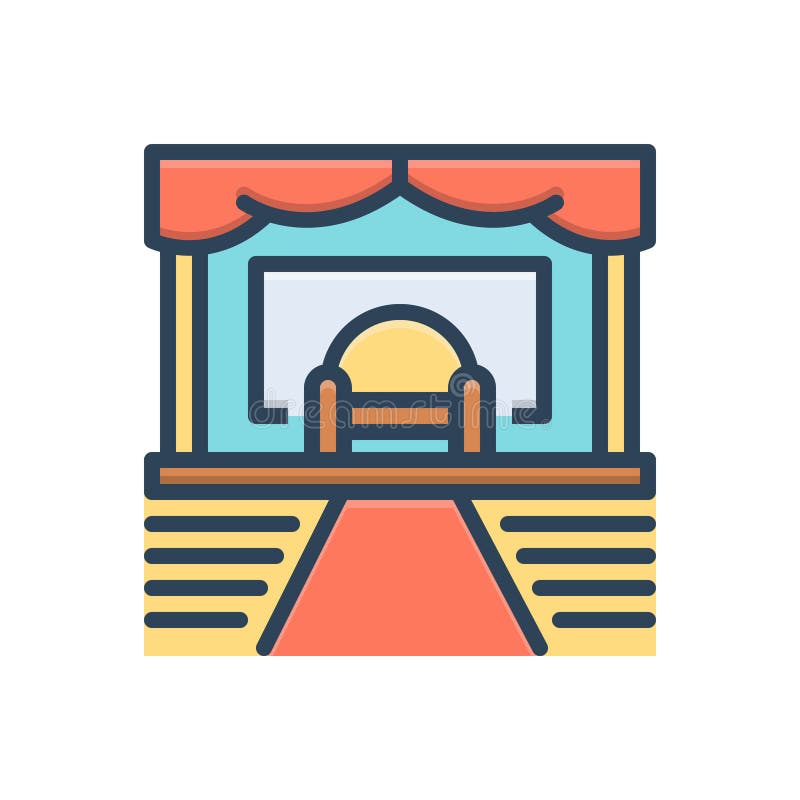 Color Illustration Icon for Hall, Assembly Hall and Auditorium Stock ...