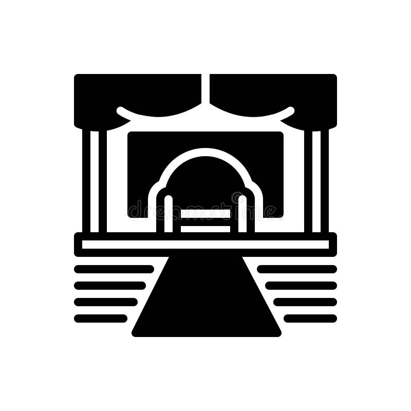 Black Solid Icon for Hall, Assembly Hall and Chamber Stock Illustration ...