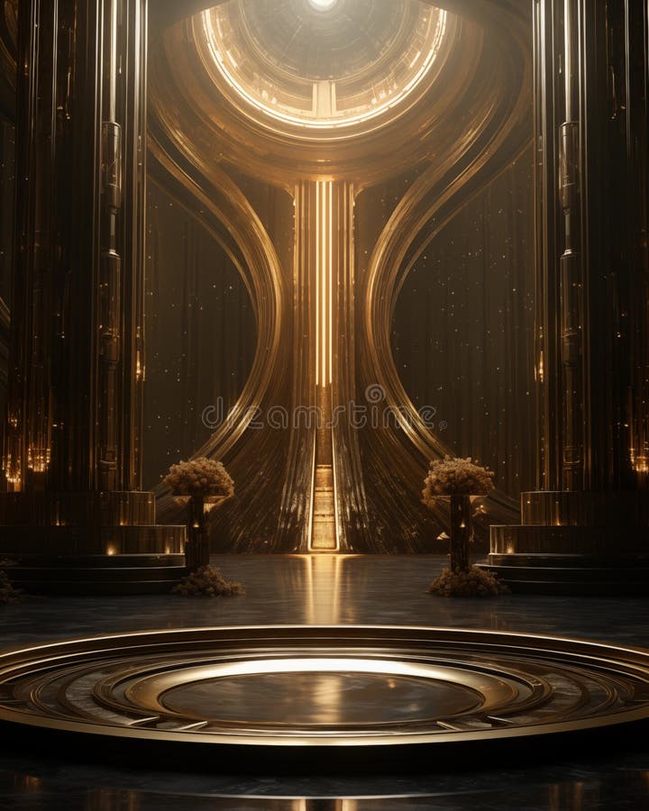 The Hall Inside the Castle is Luxurious and Magnificent, Golden in ...