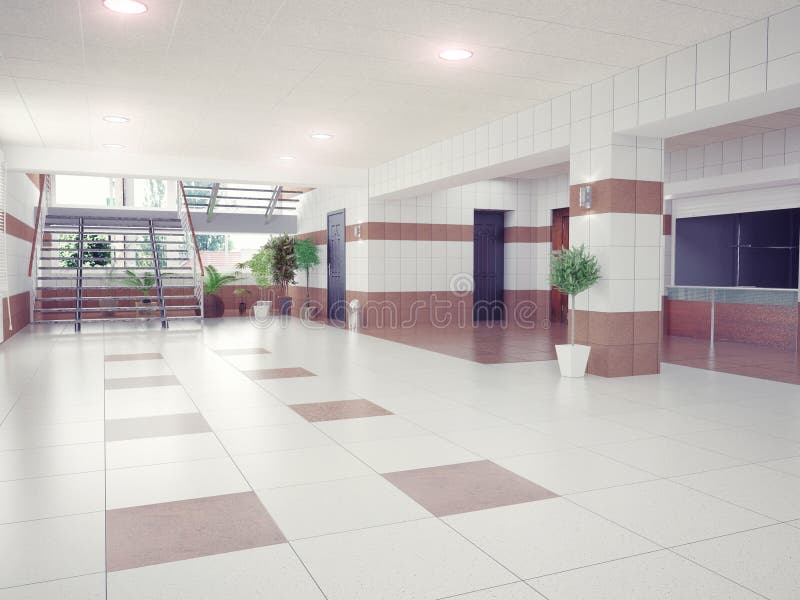 Hall interior stock illustration. Illustration of architectural - 33214421