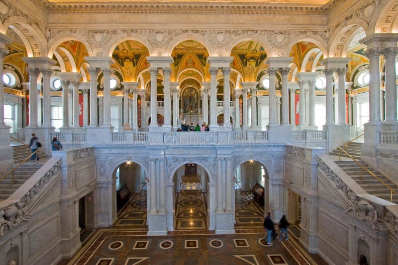 Hall, Library of Congress, Washington DC Stock Photo - Image of ...