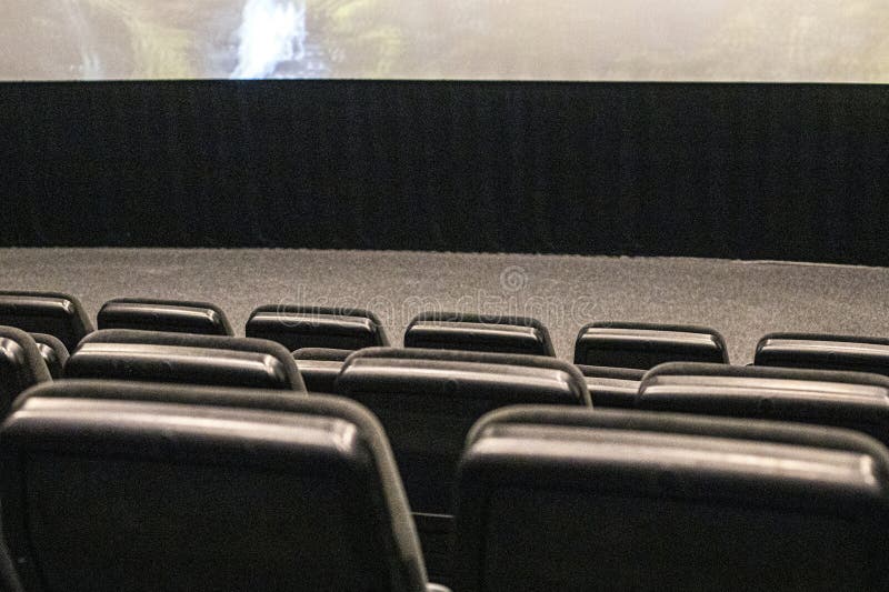Hall with Lights Off during Movie Screening Stock Photo - Image of ...