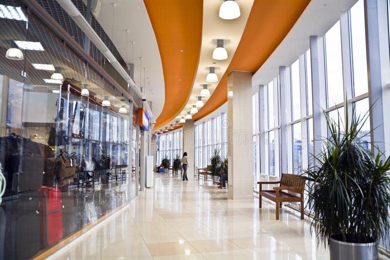 Hall of a Modern Business Centre Stock Image - Image of floor, corridor ...