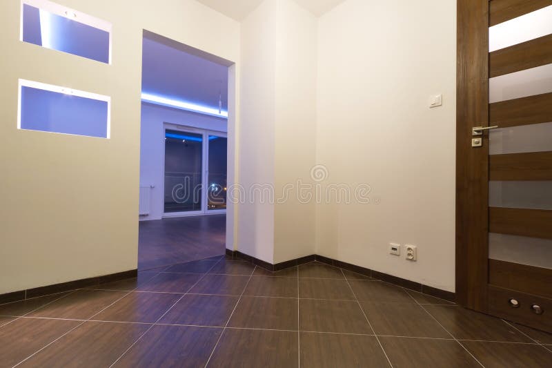 Modern hall in a flat stock image. Image of corridor - 43247799
