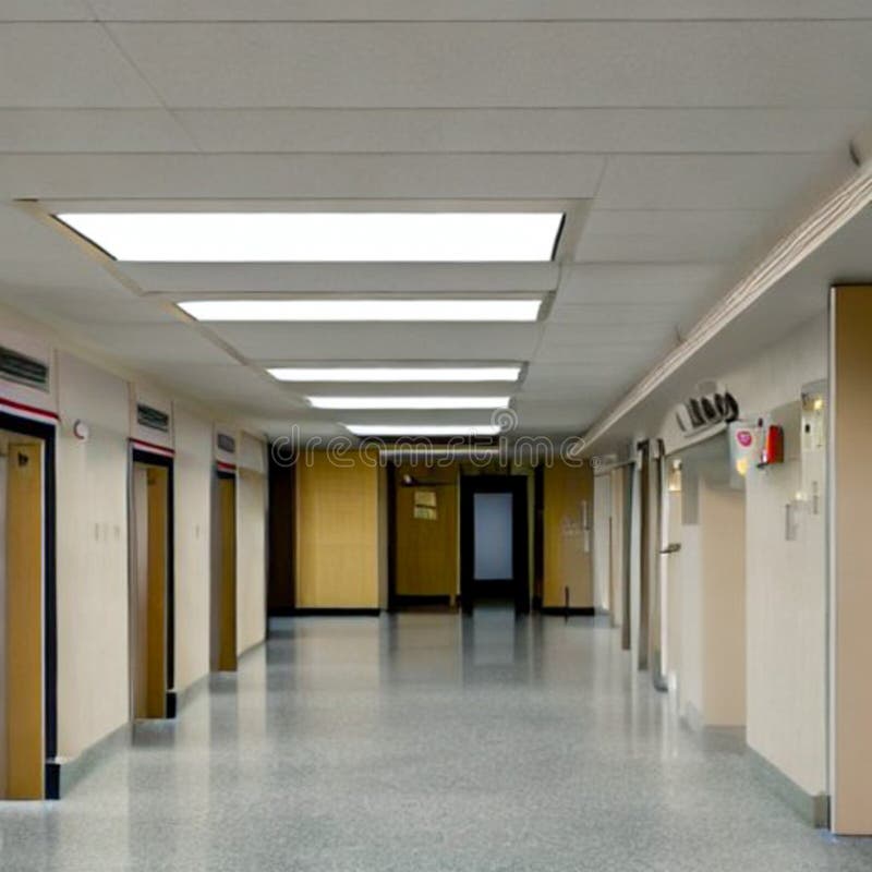 Hall of a Modern Hospital. Interior Stock Image - Image of floor ...