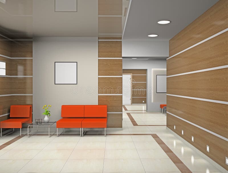 Hall a modern office stock illustration. Illustration of elegant - 21110009