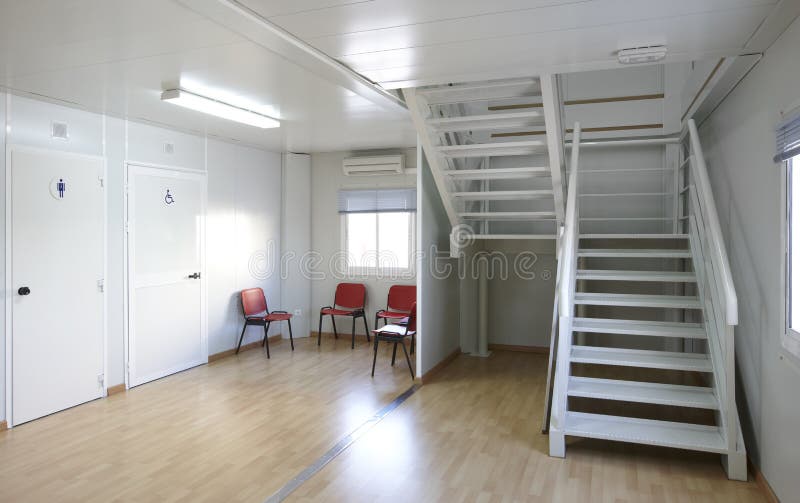 Hall of modular building stock image. Image of entrance - 33557289