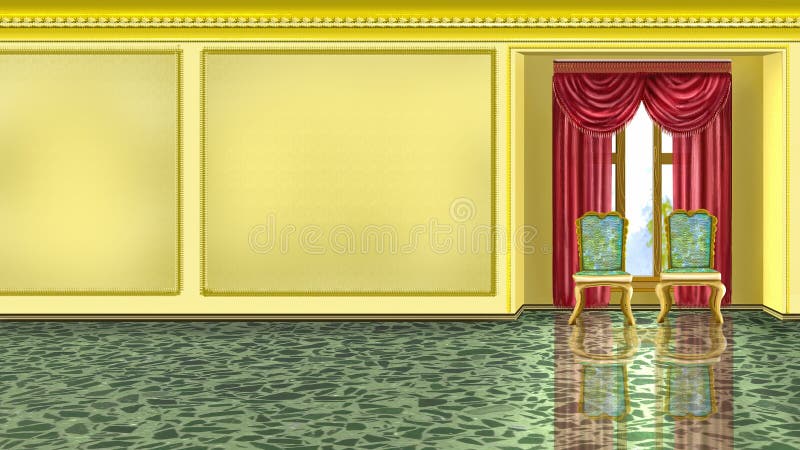 Hall in the Museum Illustration Stock Illustration - Illustration of ...