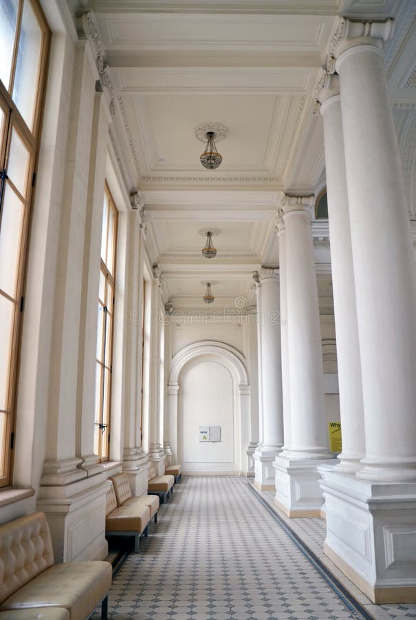 Hall in neoclassical style stock image. Image of geometry - 69827649