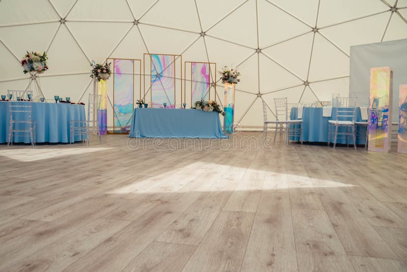 Hall for Organizing a Wedding with Decor Stock Image - Image of empty ...