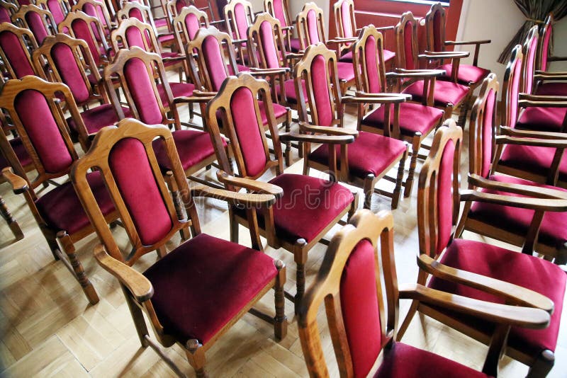 Hall of Performances with Empty Red Chairs Stock Image - Image of color ...