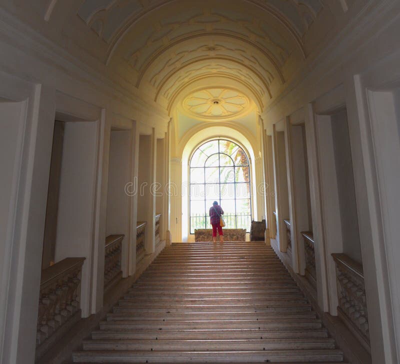 Hall with steps and window stock image. Image of interior - 33837393