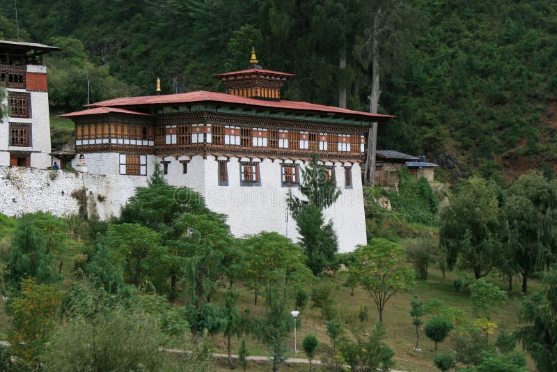 Hall (temple ?) in Paro (bhutan) Stock Image - Image of hall, temple ...