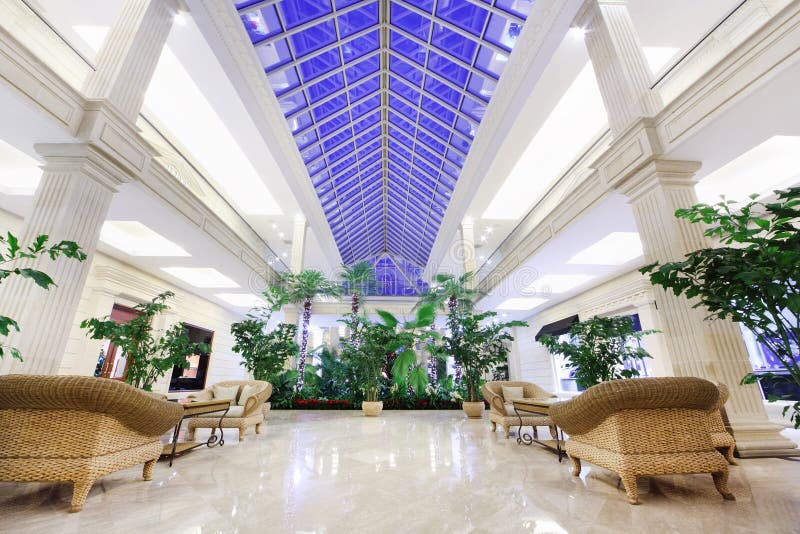 Hall with Wicker Chairs in Crocus City Mall Editorial Photo - Image of ...