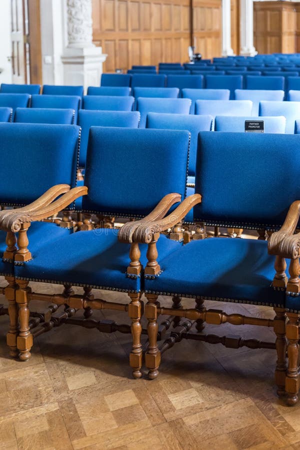 Hall wih blue seats stock image. Image of concert, courtroom - 41103853