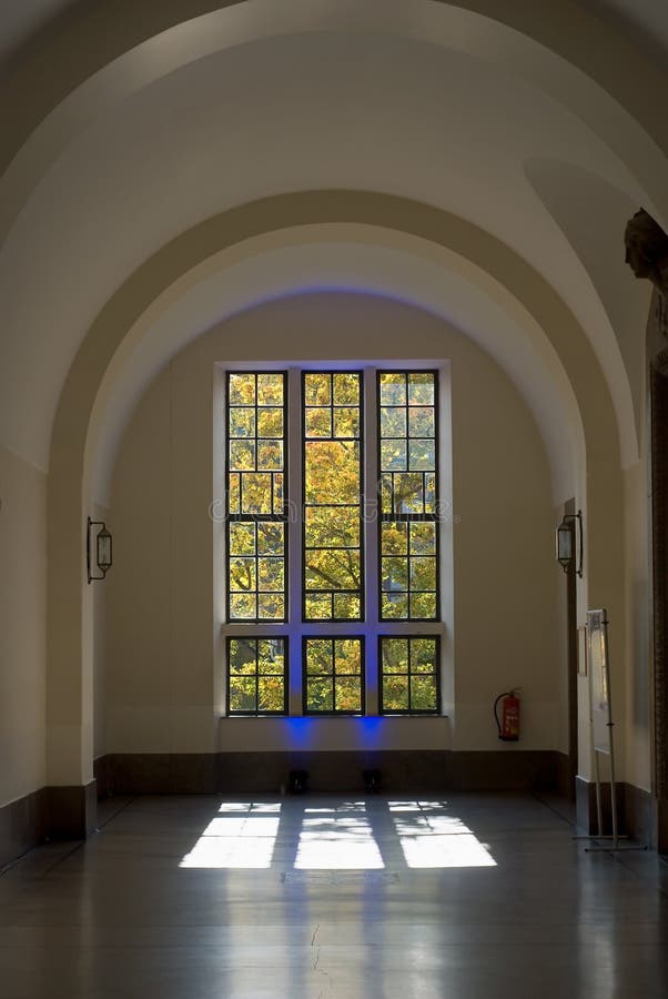 Hall and Window with Autumn View Stock Image - Image of scenic ...