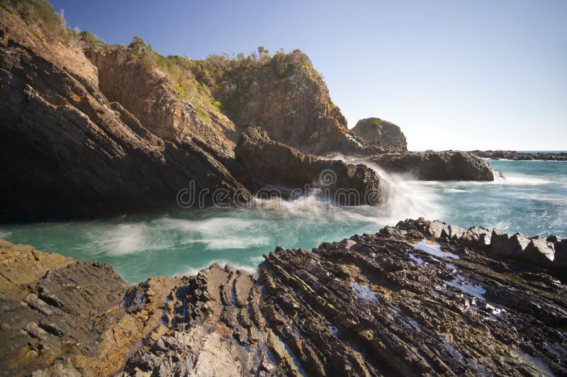 Hallidays Point Cliffs and Rugged Coastline Australia Stock Image ...